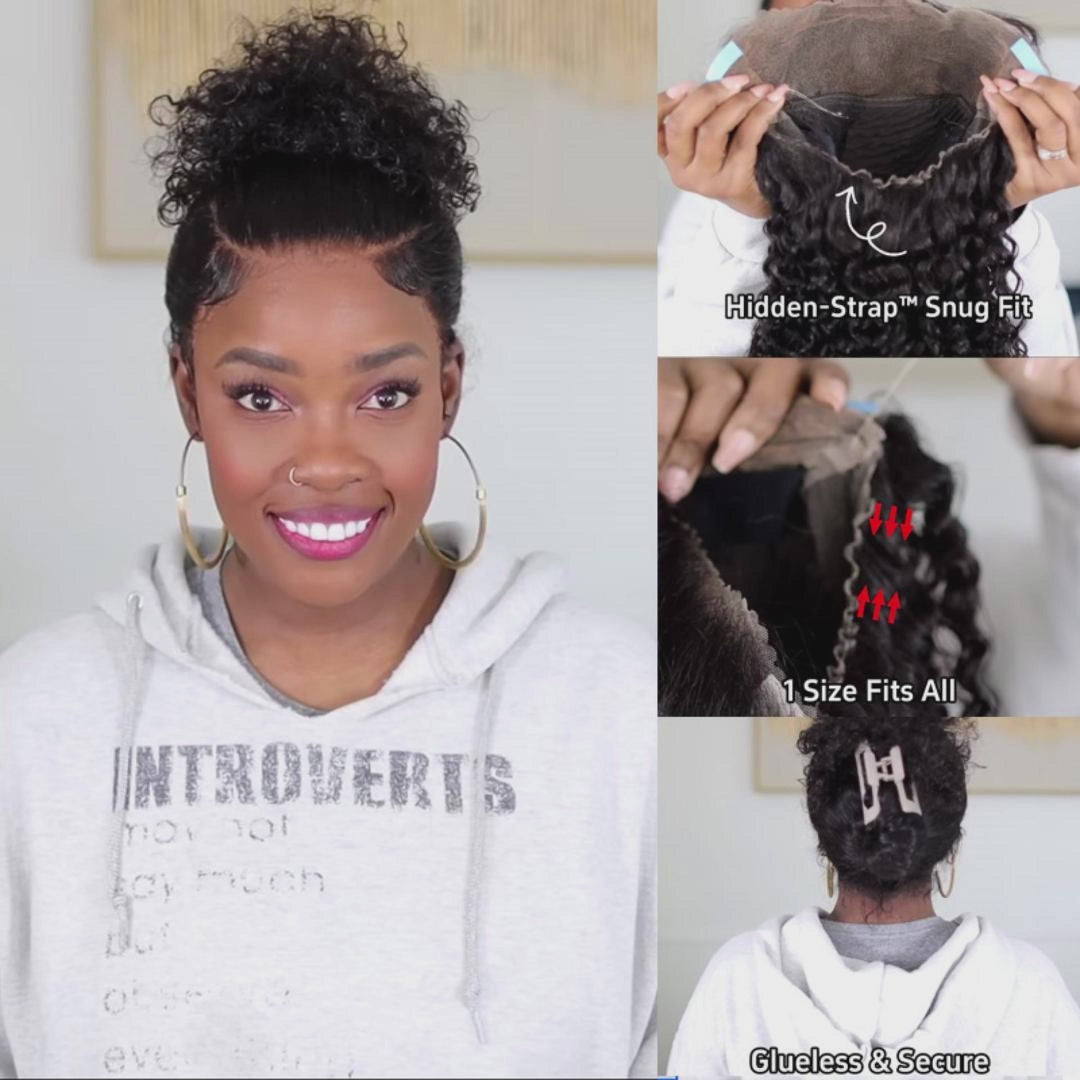 YMY Hair Invisible Strap Adjustable New Tech Glueless 360 HD Lace Wigs ...
